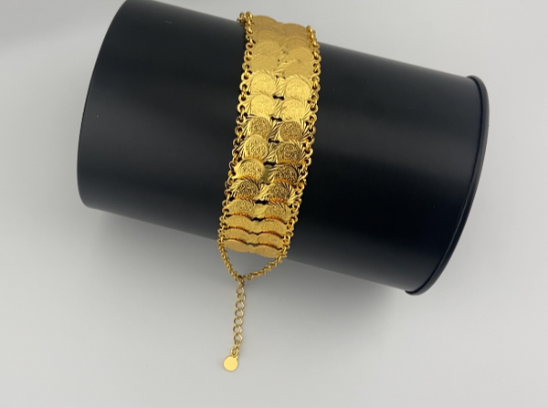 Iman - Double Layered Gold Coin Bracelet – legestejewelry